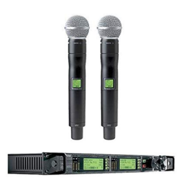 Micro HF Shure UR4D + 2 UR2 (SM58)